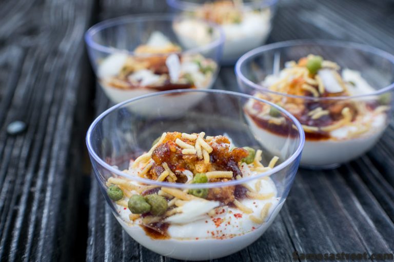 Crunchy Moong Dal Pakora Chaat - Samosa Street
